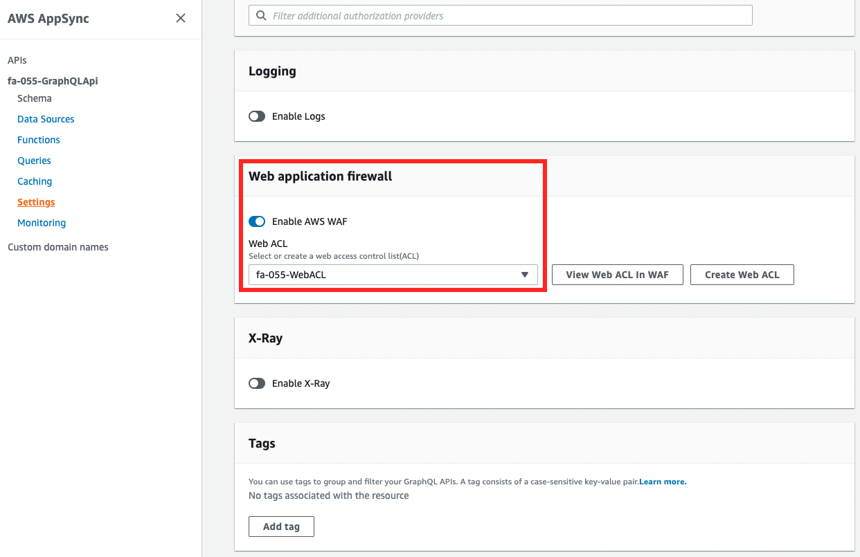 Apply WAF Web ACL to AppSync | Awstut