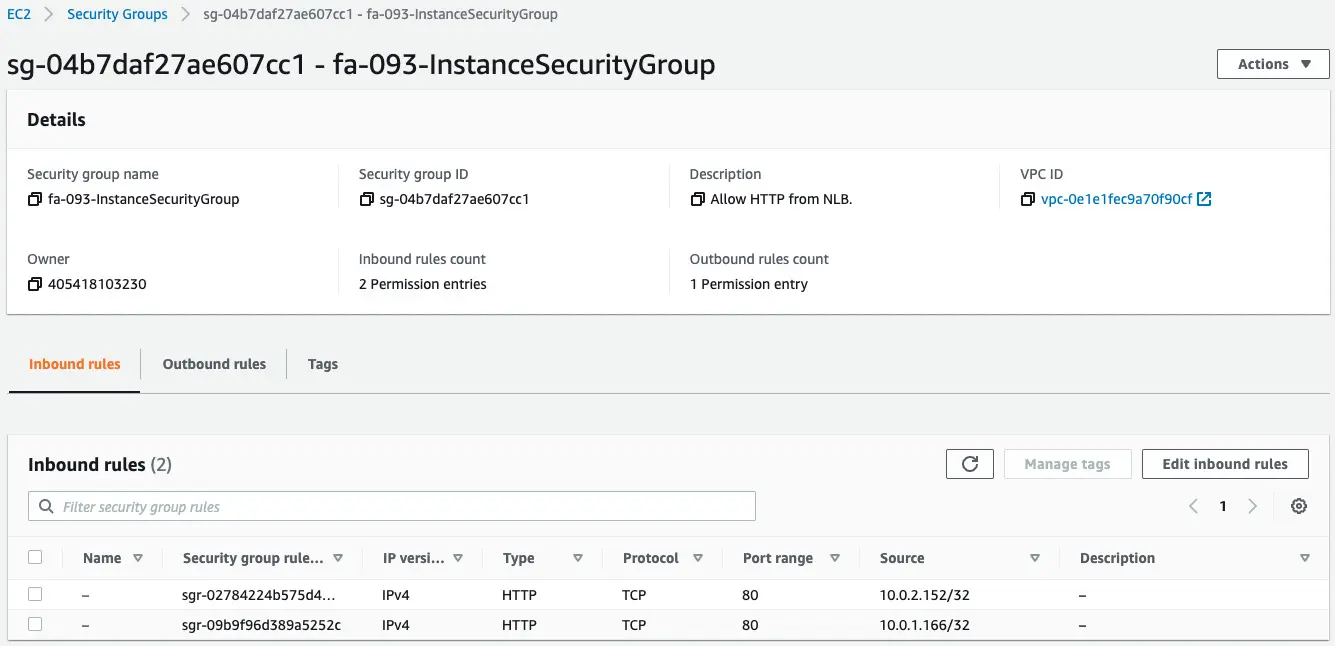 Use Cfn Custom Resource To Obtain Nlb Private Address And Set It As The Source Of The Security