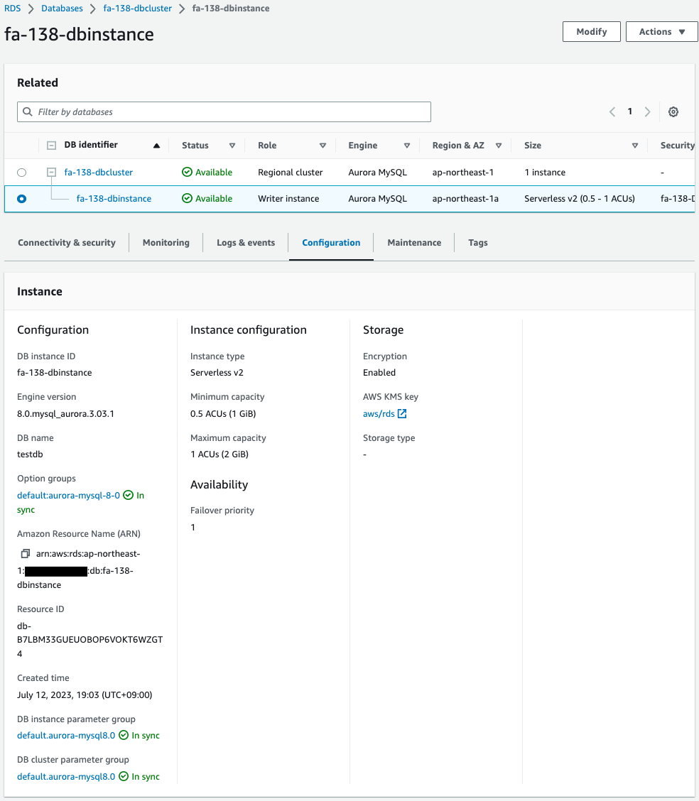 CloudFormationを使用してAurora Serverless v2作成 | Awstut